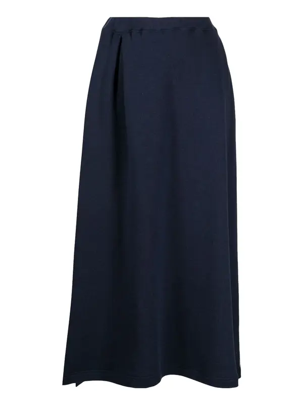 Yohji Yamamoto High-waist Pleated Midi Skirt - Blue