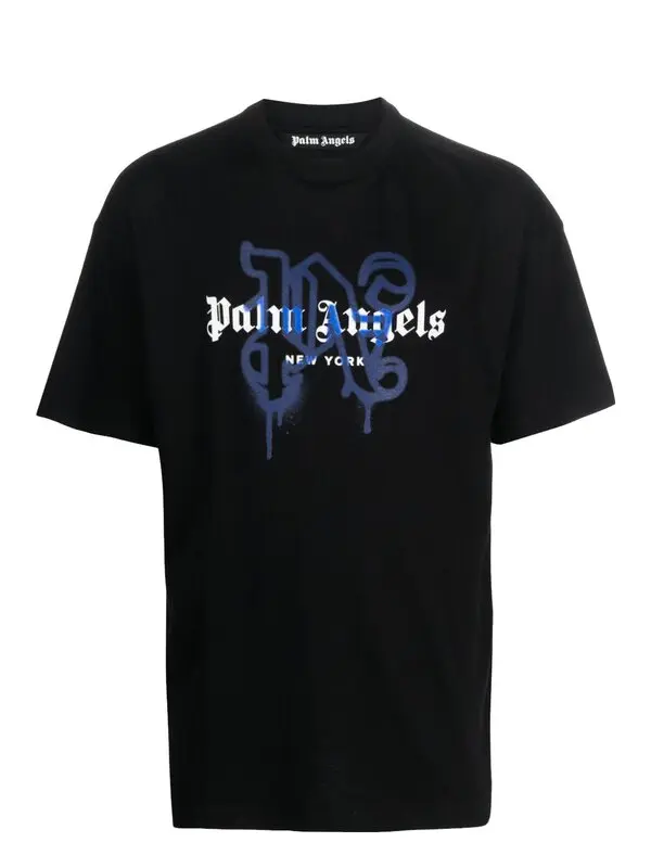 Palm Angels New York Monogram-print T-shirt - Black