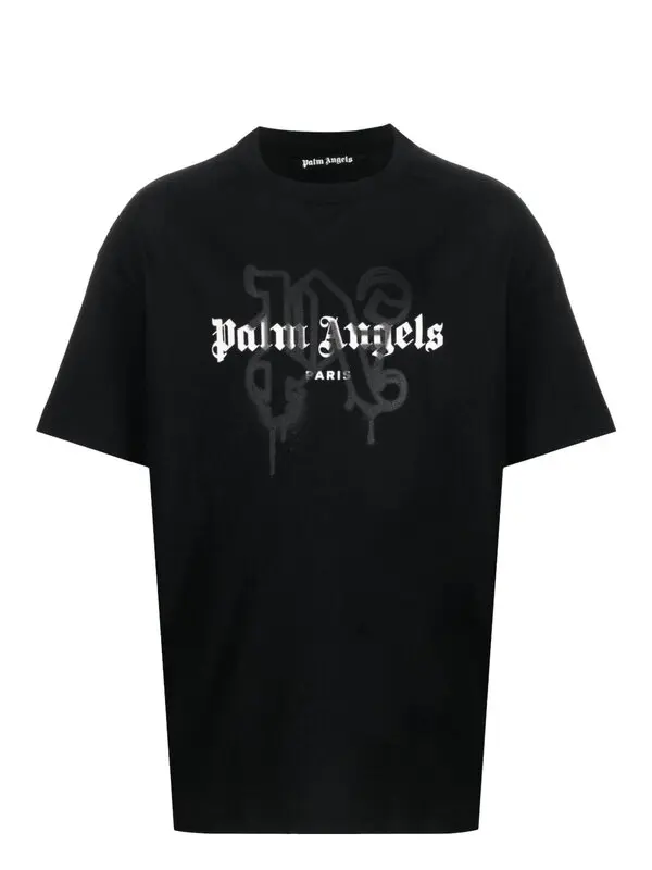 Palm Angels Paris Monogram-print T-shirt - Black