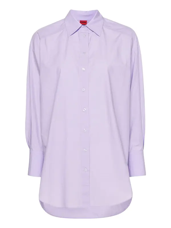 Hugo Cotton Poplin Shirt - Purple