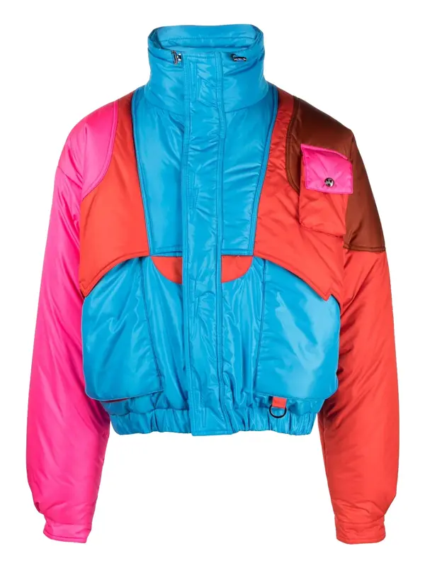 MEMBERS OF THE RAGE Colour-block Puffer Jacket - Blue