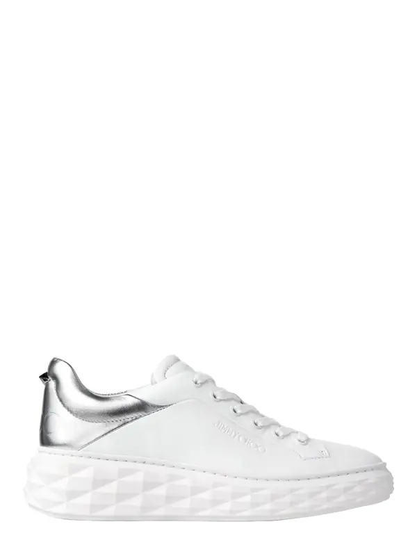 JIMMY CHOO Diamond Maxi/f Ii Leather Sneakers - White