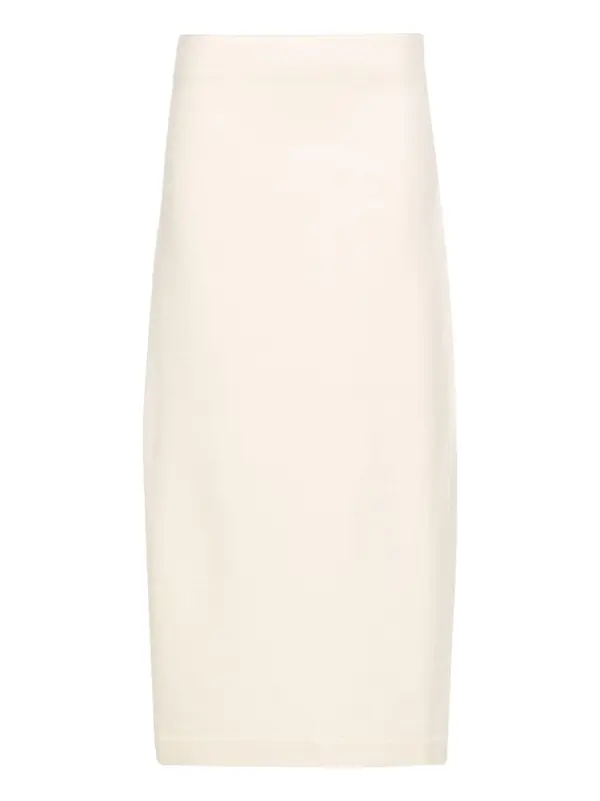 JIL SANDER Asymmetric Wool Midi Skirt - Neutrals