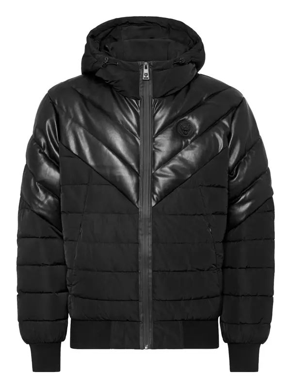 PLEIN SPORT Logo-appliqué Padded Jacket - Black