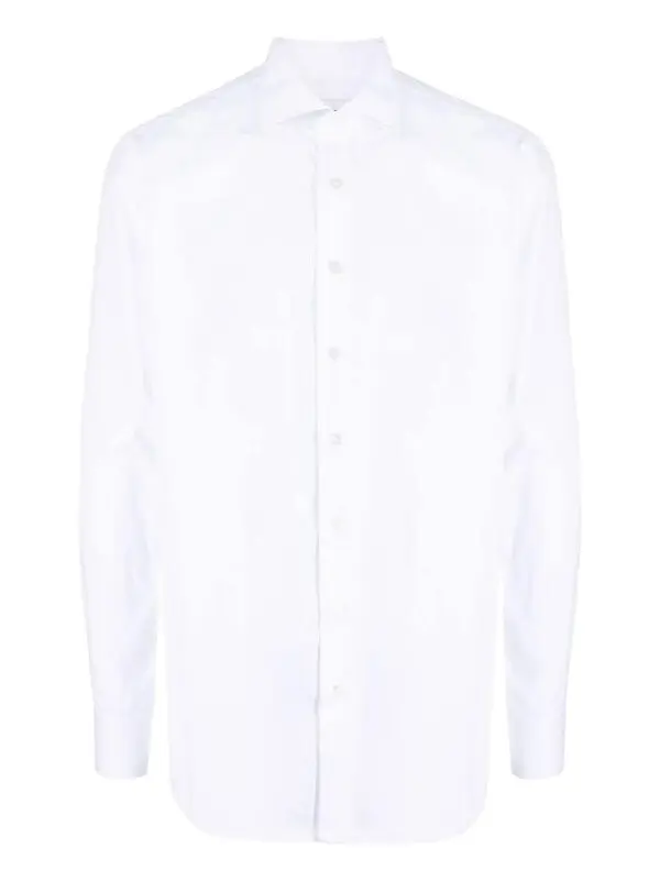 LARDINI Poplin Button-up Cotton Shirt - White