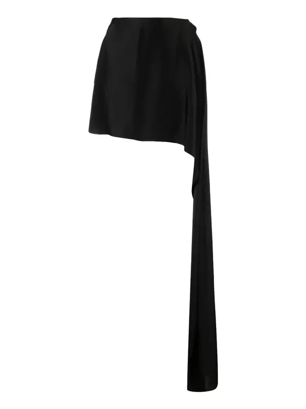 SRVC STUDIO Wraparound Satin Skirt - Black