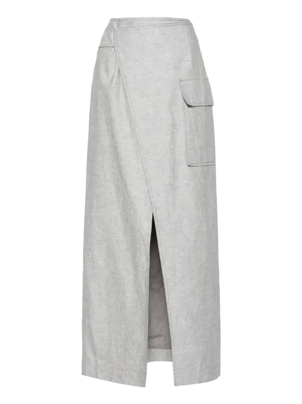Remain Birger Christensen Front-slit Maxi Skirt - Grey