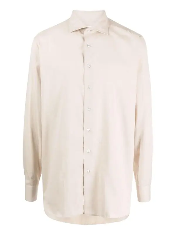 LARDINI Classic-collar Long-sleeve Shirt - White