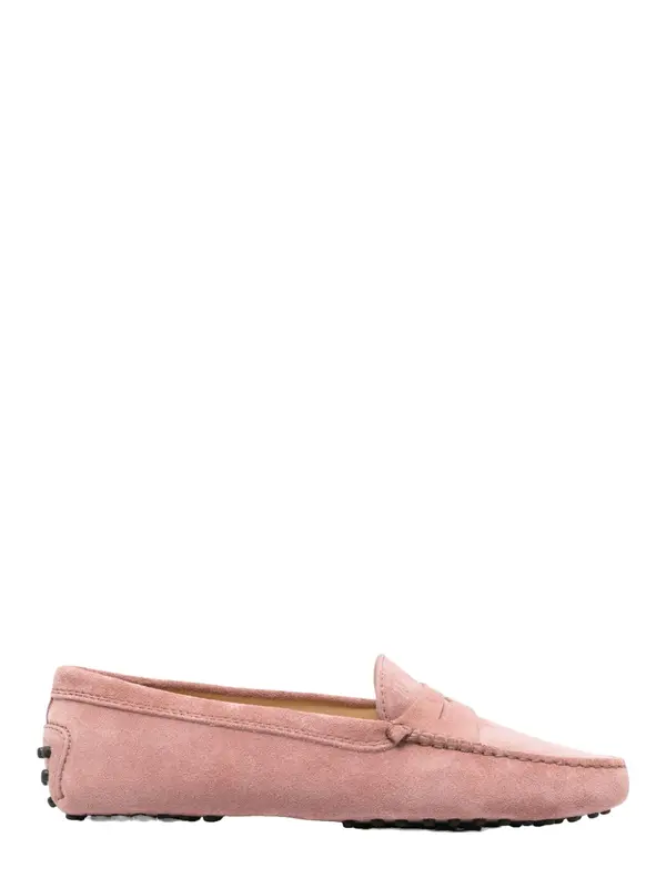 TOD'S Gommino Suede Penny Loafers - Pink