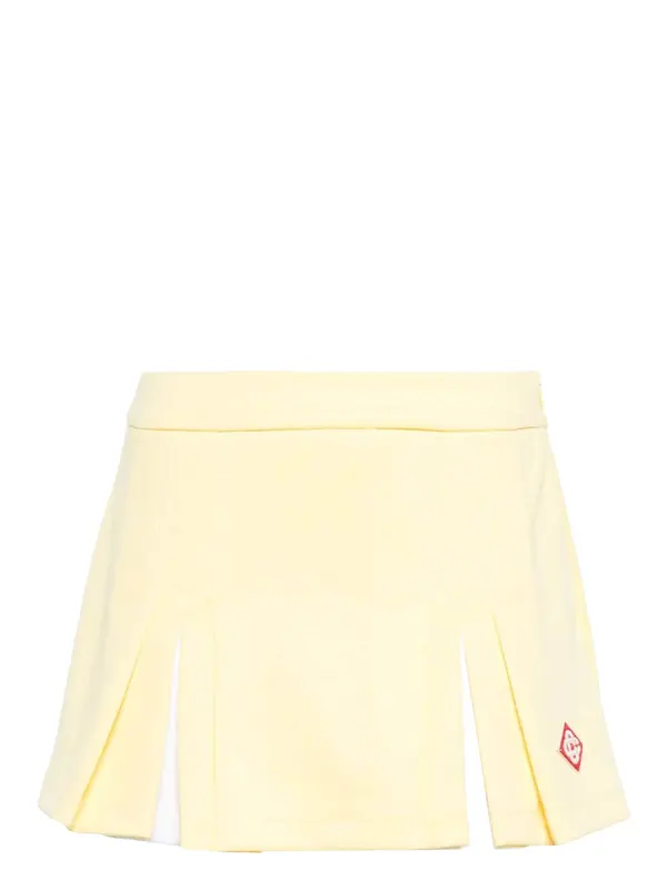 Casablanca Logo-embroidered Pleated Miniskirt - Yellow