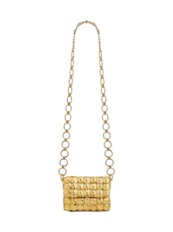 Rabanne Mini Sparkle Crossbody Bag - Gold