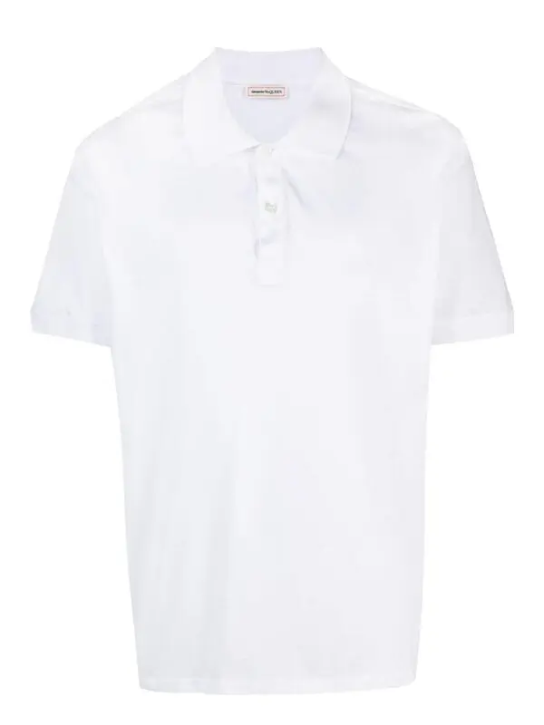 Alexander McQueen Logo-embroidered Jersey Polo Shirt - White