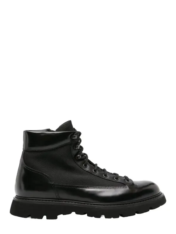 DOUCAL'S Lace-up Panelled Ankle Boots - Black