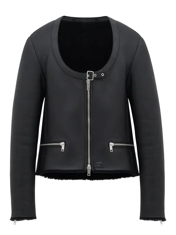 COURREGES Shearling Jacket - Black