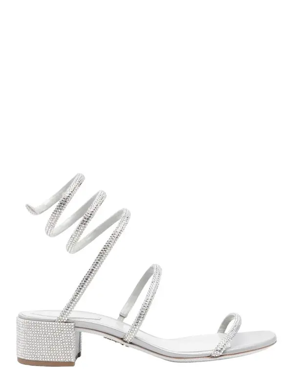Rene Caovilla Cleo Crystal-embellished Sandals - Grey