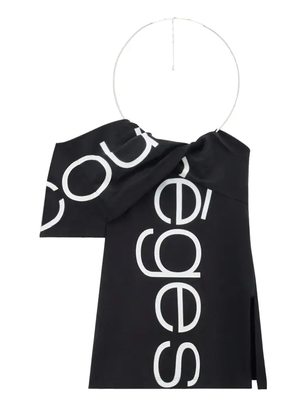 COURREGES Logo-print Top - Black