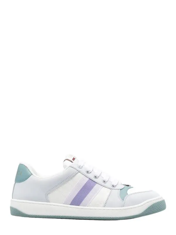 Gucci Screener Panelled Leather Sneakers - White