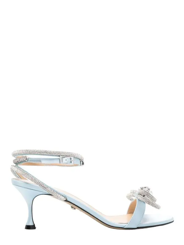 Mach & Mach Double Bow 65mm Crystal-embellished Sandals - Blue