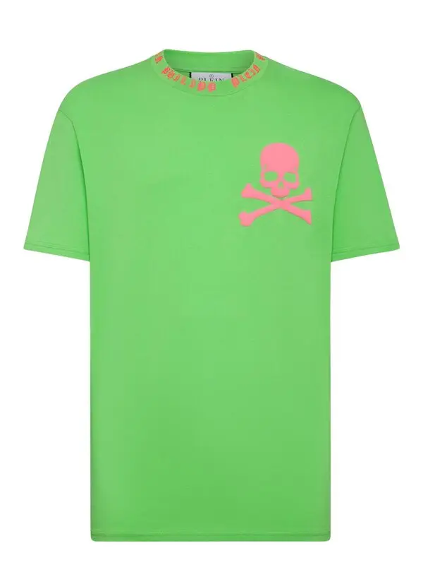 Philipp Plein Skull&bones-print Cotton T-shirt - Green