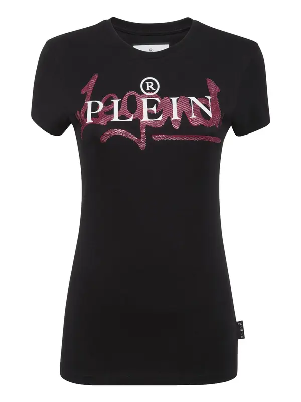 Philipp Plein Crystal-embellished Logo T-shirt - Black