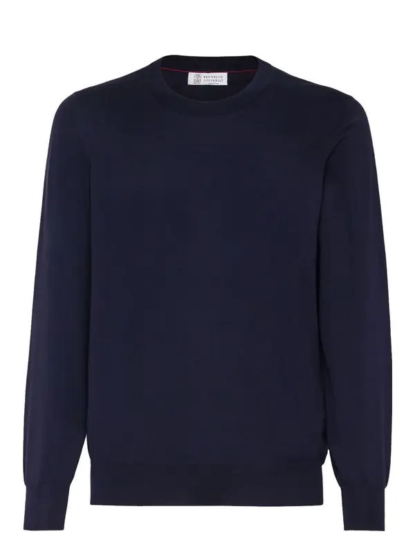 Brunello Cucinelli Crew-neck Cotton Jumper - Blue