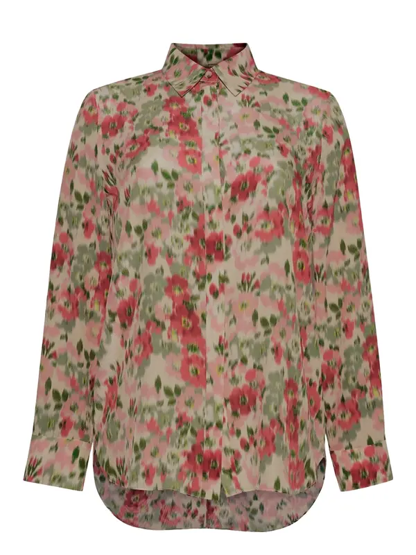 Adam Lippes Floral-print Silk Shirt - Neutrals