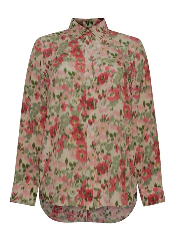 Adam Lippes Floral-print Silk Shirt - Neutrals