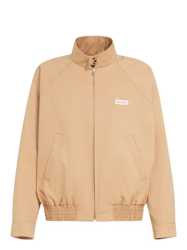 Marni Logo-patch Cotton Bomber Jacket - Yellow