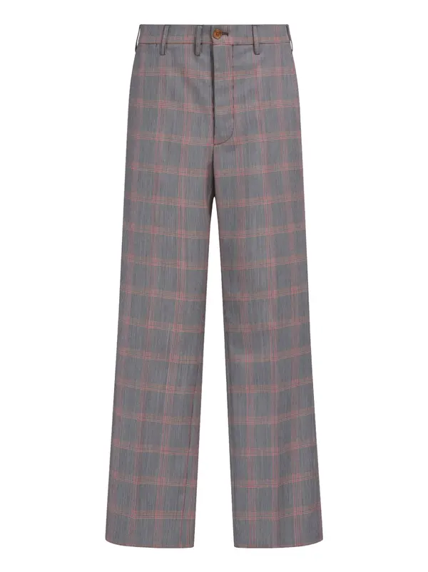 Marni Checked Virgin Wool-blend Trousers - Black