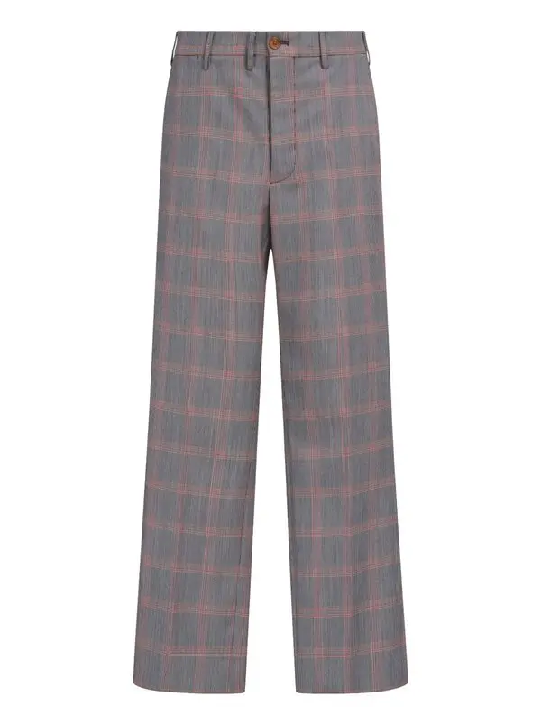 Marni Checked Virgin Wool-blend Trousers - Black