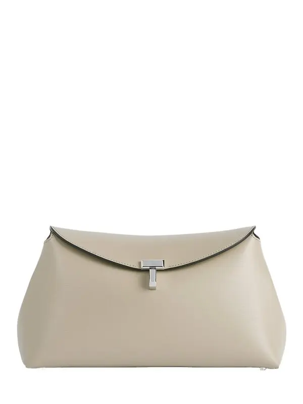 TOTEME T-lock Leather Clutch - Fawn