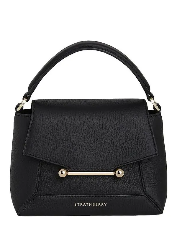 Strathberry Mosaic Nano Leather Top Handle Bag - Black