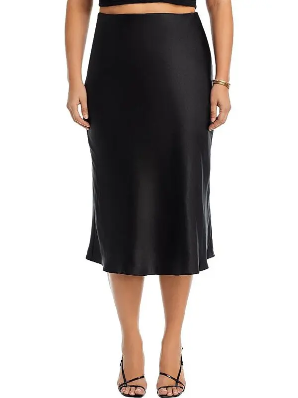 Aqua Midi Slip Skirt - Black