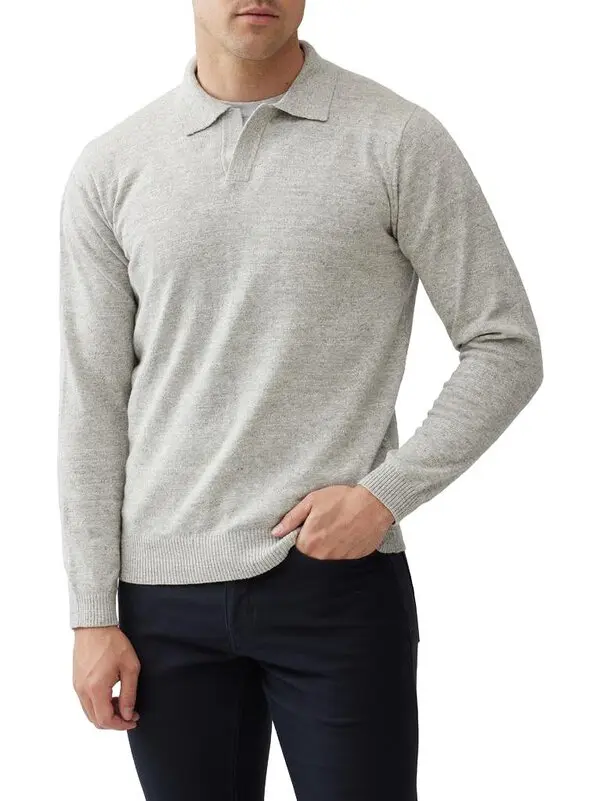 Rodd & Gunn Fortrose Johnny Collar Sweater - Stone Marle