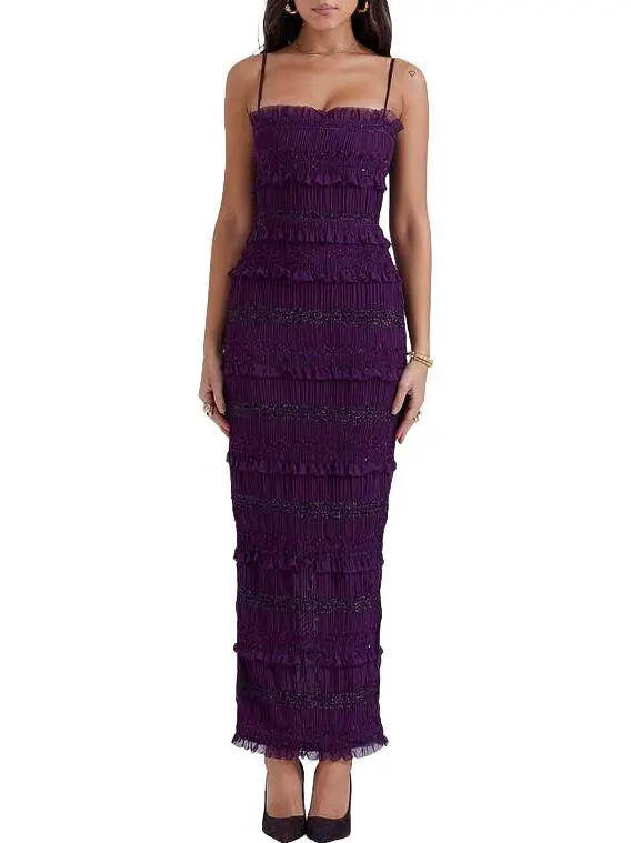 House Of Cb Solana Sequin Body-con Dress - Dark Purple
