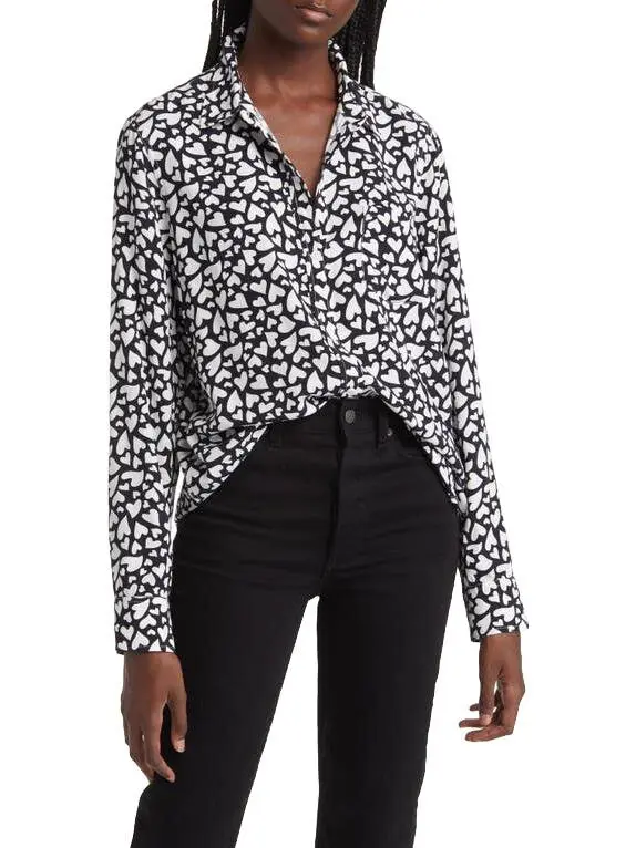 Rails Kathryn Heart Print Button-up Shirt - Amore
