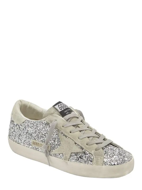 GOLDEN GOOSE Super-star Perm Sneakers - Silver Glitter