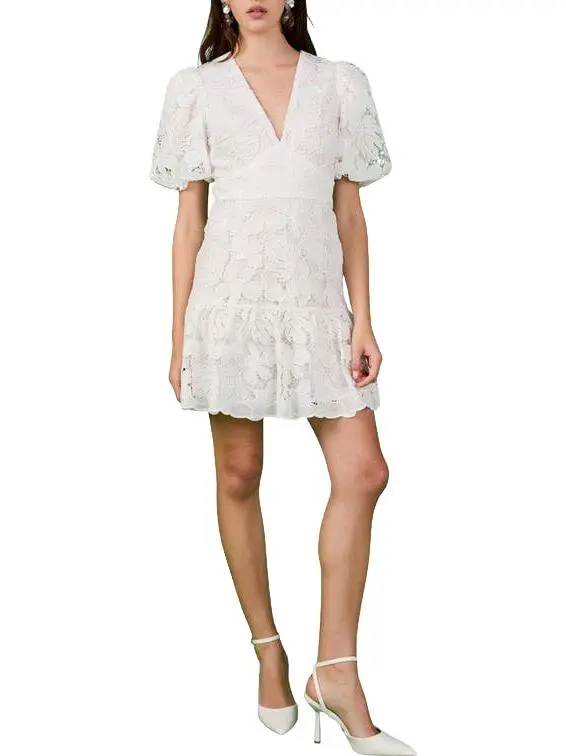Endless Rose Sequin Lace Fit & Flare Minidress - White