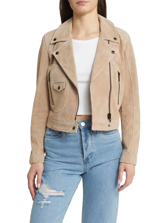 Blanknyc Suede Moto Jacket - Cold Foam