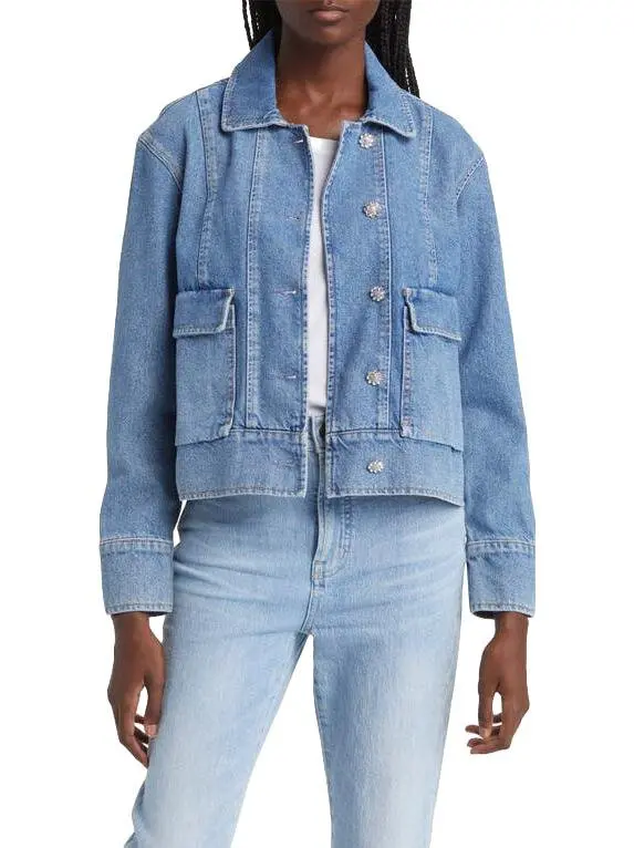 Rails Bianca Embellished Denim Jacket - Original Blue
