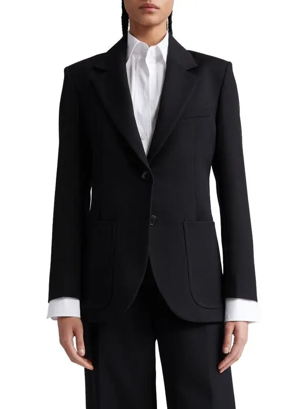 Victoria Beckham Patch Pocket Twill Blazer - Black