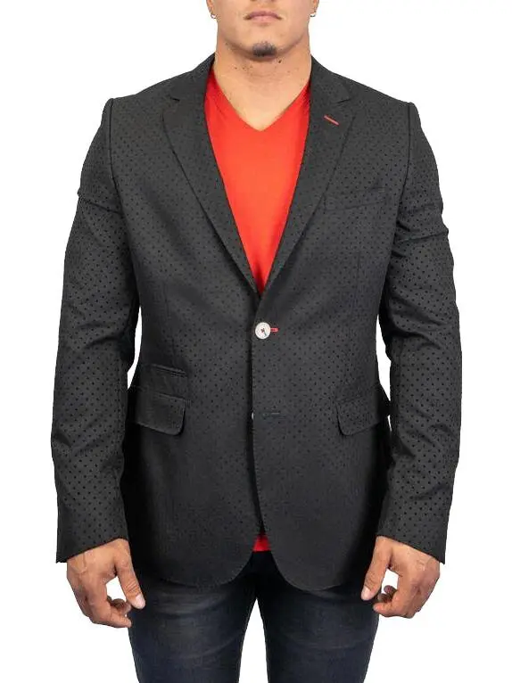MACEOO Socrates Flocked Dot Sport Coat - Black