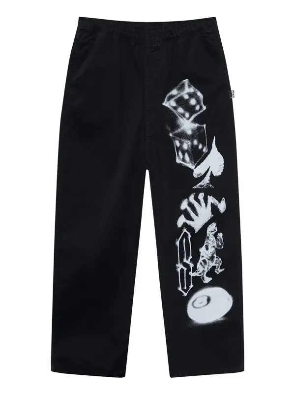 StÜssy Airbrush Icon Beach Pant - Black