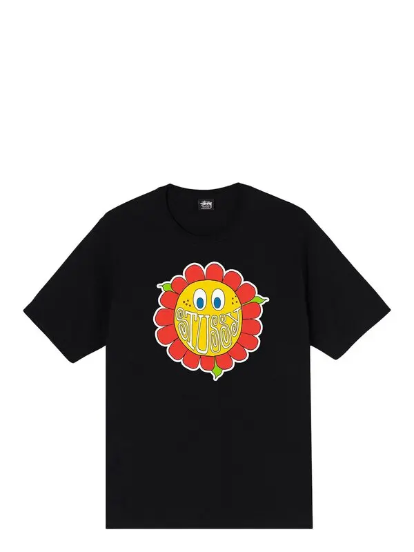 StÜssy Happy Flower T-shirt - Black
