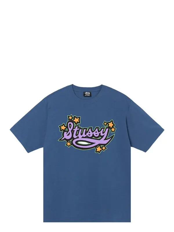 StÜssy Star Script Tee 'midnight - Blue