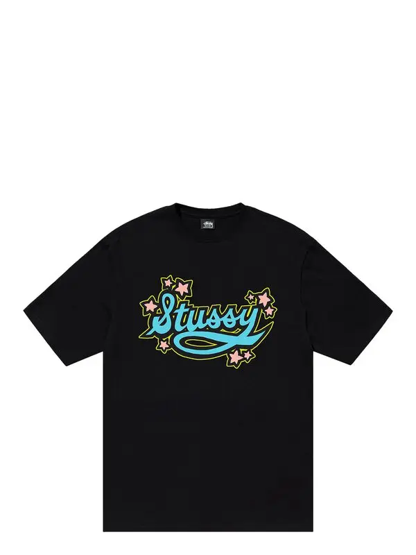 StÜssy Star Script Tee - Black