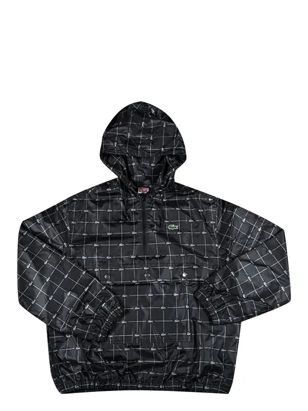 Supreme X Lacoste Reflective Grid Nylon Anorak - Black