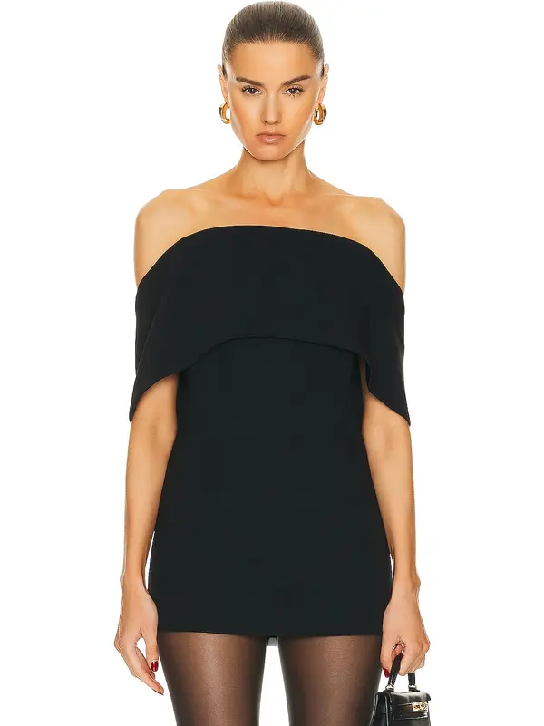 TOTEME Off Shoulder Evening Top - Black