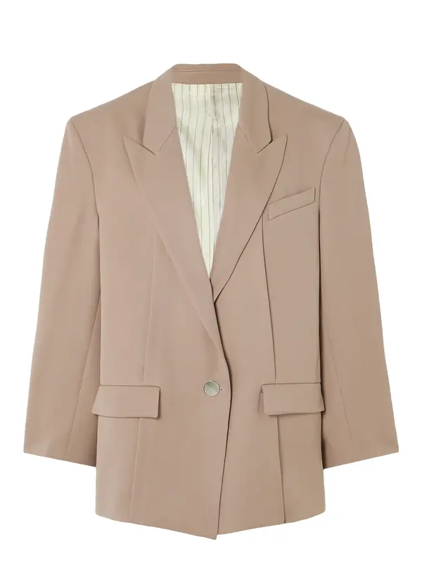 Attico Glen Oversized Wool-twill Blazer - Neutrals