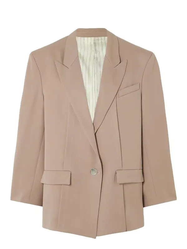 Attico Glen Oversized Wool-twill Blazer - Neutrals